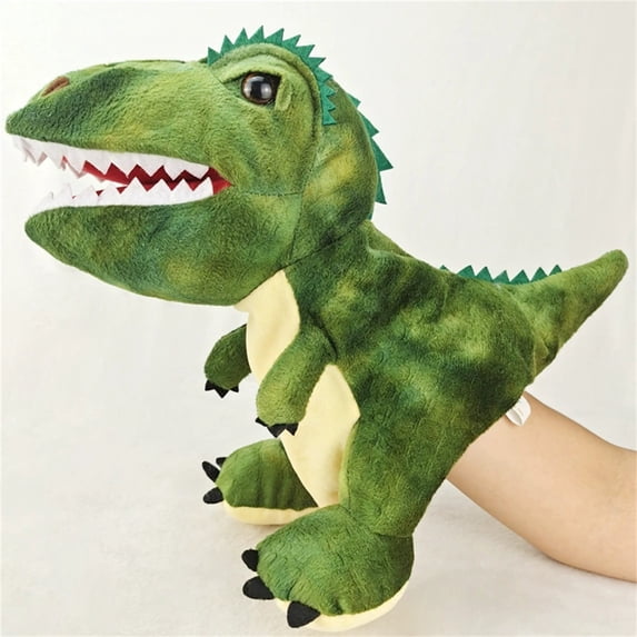 Dinosaur Hand Puppet Plush Toy, Interactive Hand Puppet With Movable ...