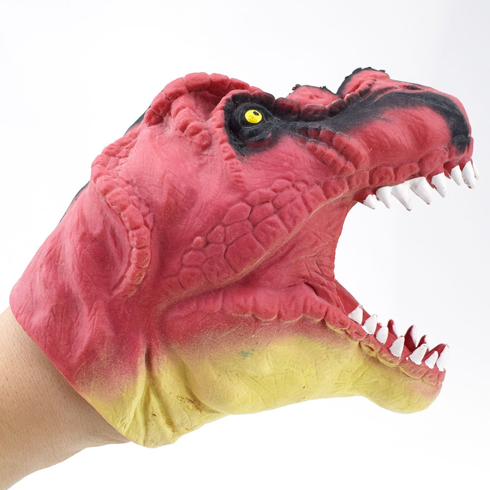 Dinosaur Hand Puppet Soft Rubber Realistic Head Role Play Toy for Kids ...