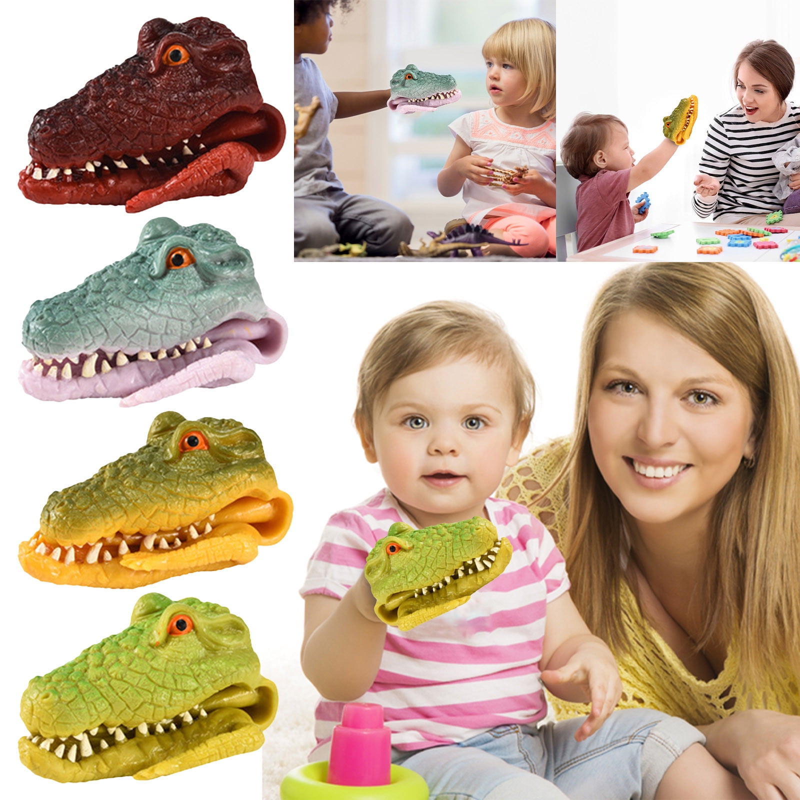 Dinosaur Hand Puppet Toys Dinosaur Puppet Rubber Realistic Head ...