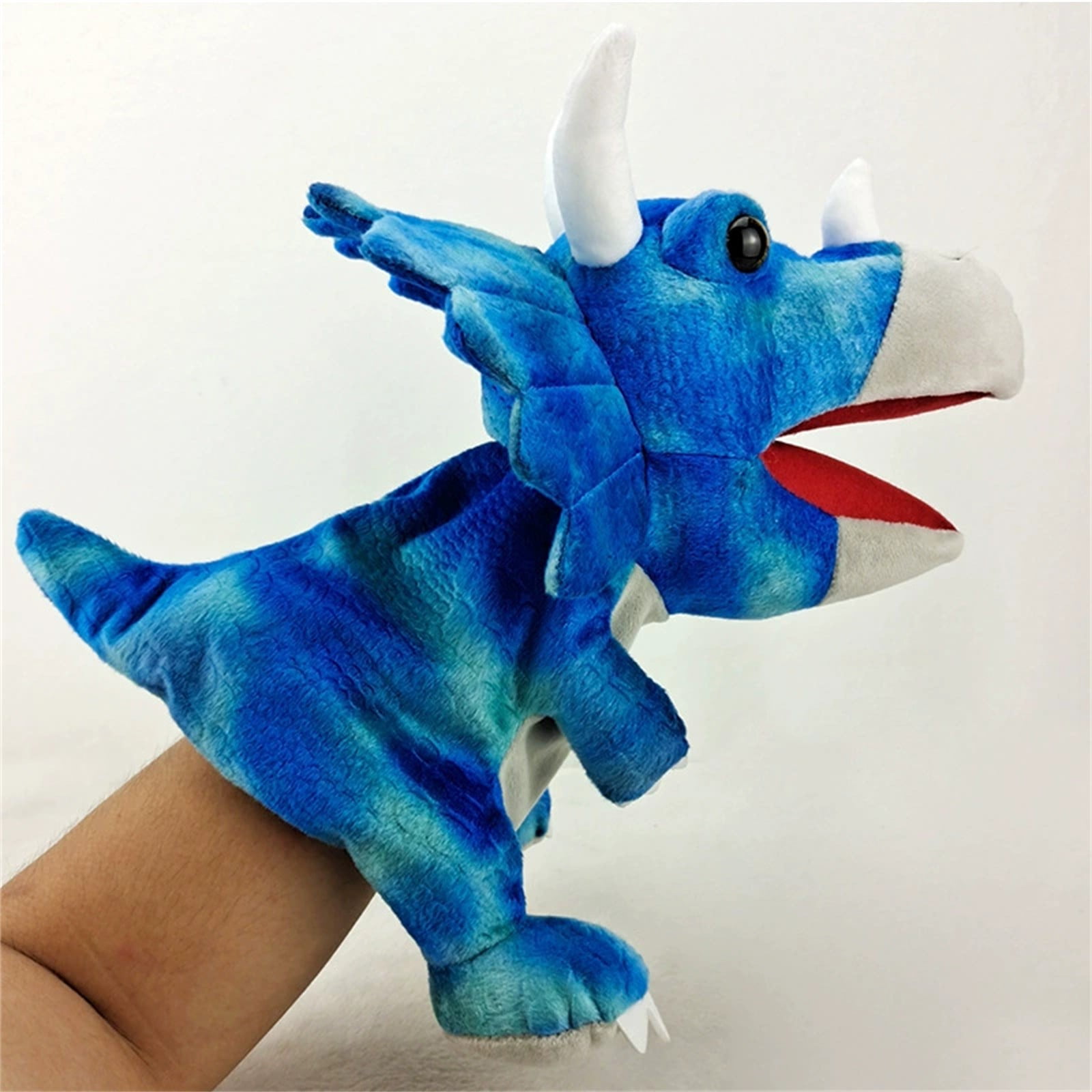 Dinosaur Hand Puppets for Kids with Movable Mouth Soft Plush Animal ...