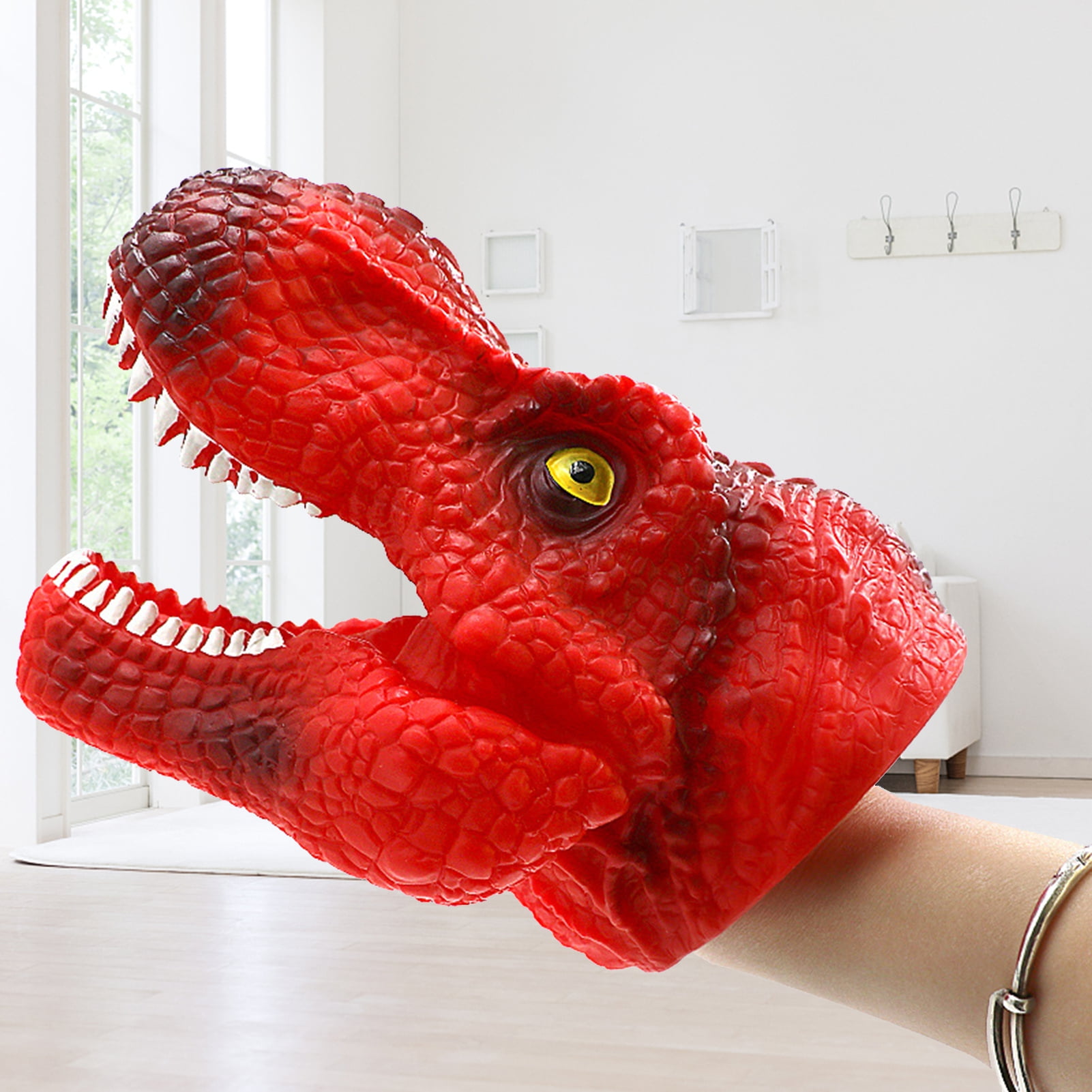 Dinosaur Hand Toys Handmade Party Gifts Soft Plastic Realistic Animal ...