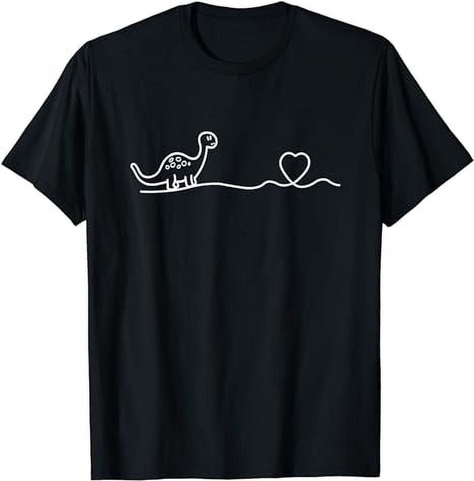 Dinosaur Hearts Heartbeat - Line Art Heartlines Dino Heart T-Shirt ...