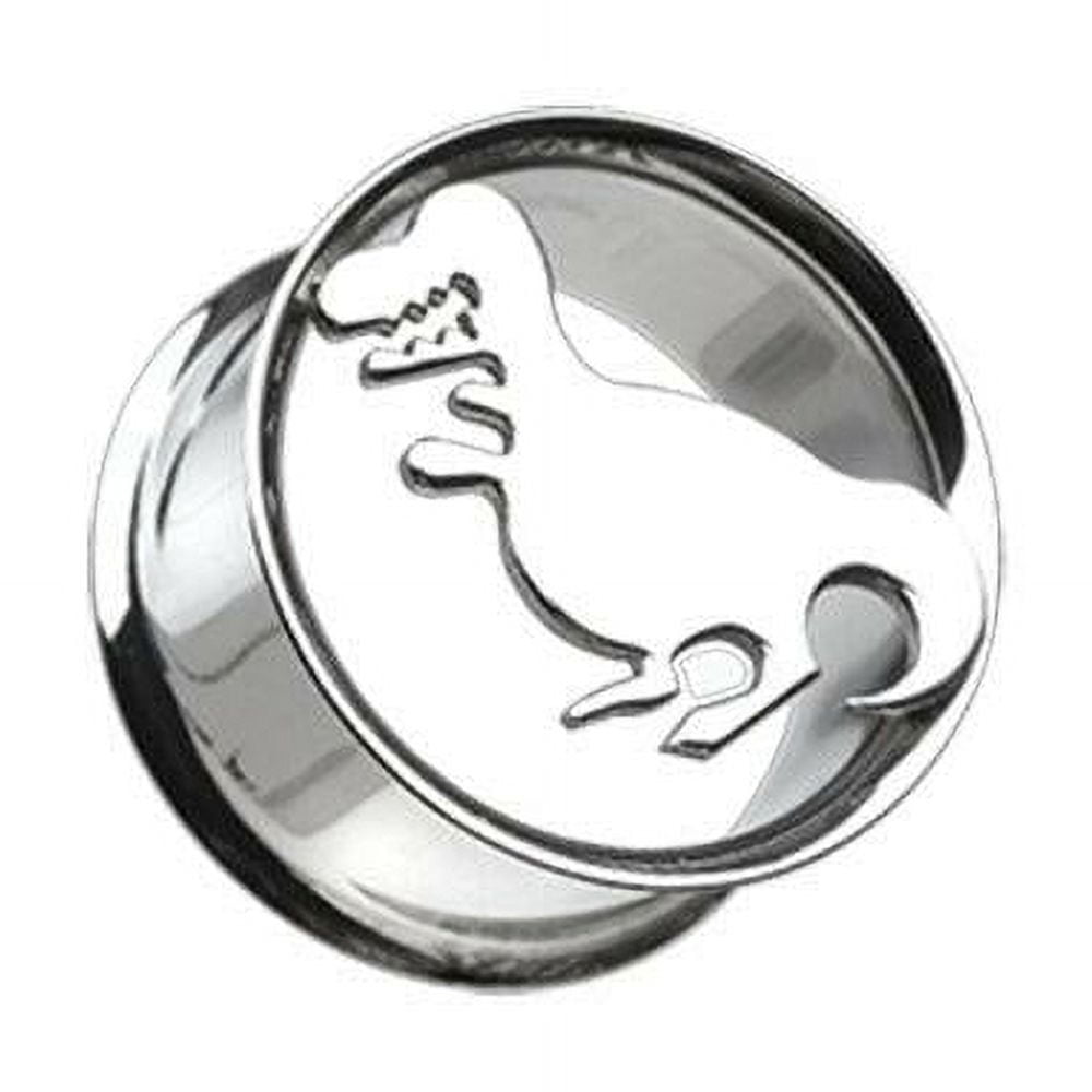 Dinosaur Hollow Steel Double Flared Ear Gauge Plug Earrings - Walmart.com