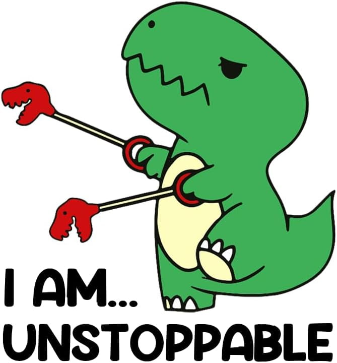 Dinosaur I Am Unstoppable T-rex Vinyl Decal Sticker, Dinosaur Bumper ...
