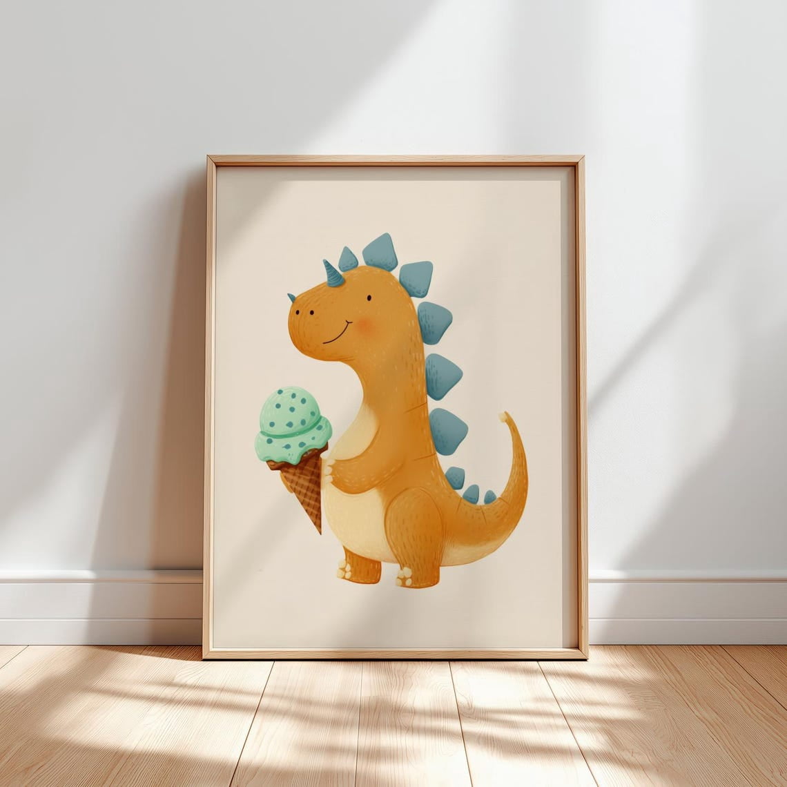 Dinosaur Ice Cream Poster: Fun Room Wall Art, Unframed Poster Size 8x12 ...