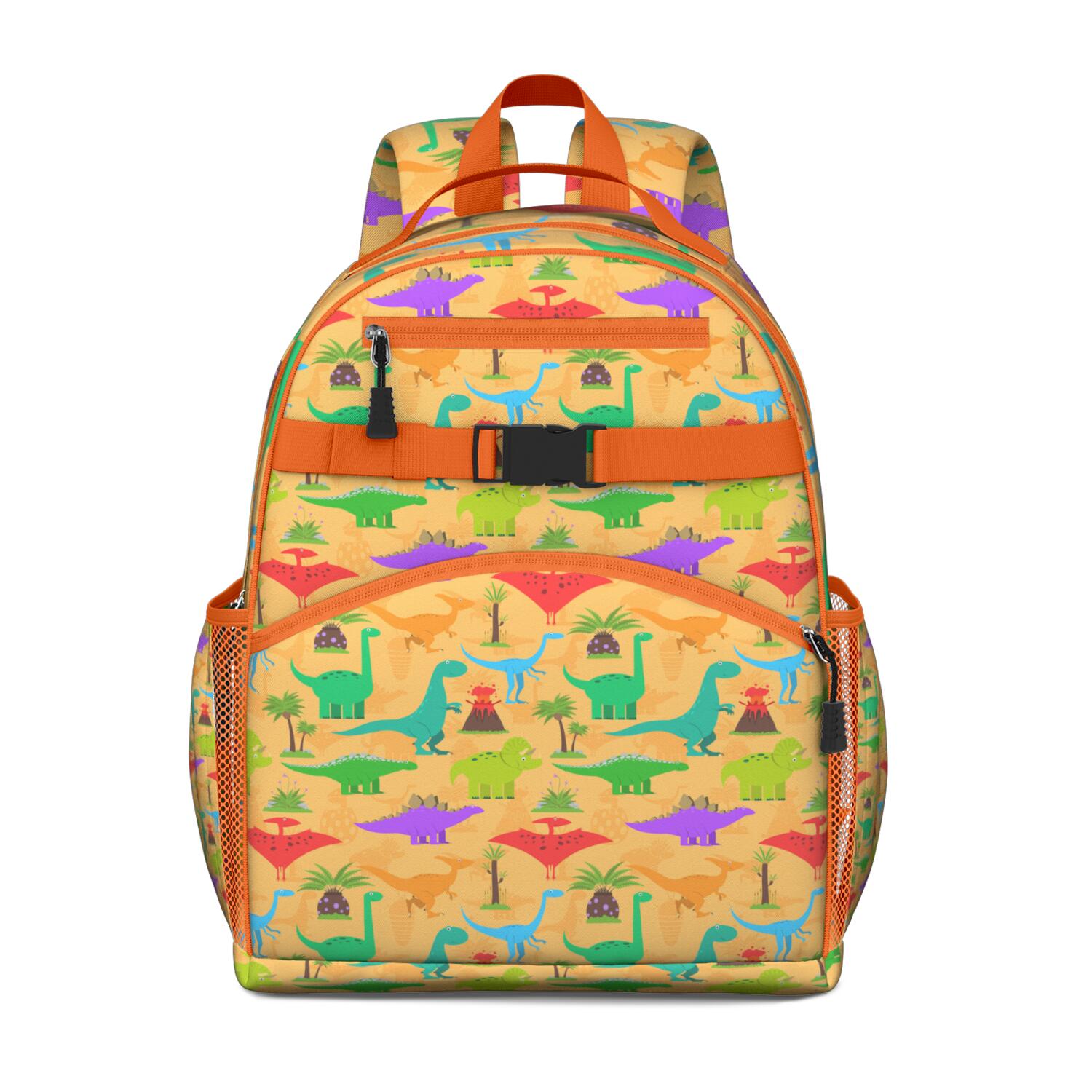 Dinosaur Illustration Backpack - Waterproof Fabric with Reinforced ...