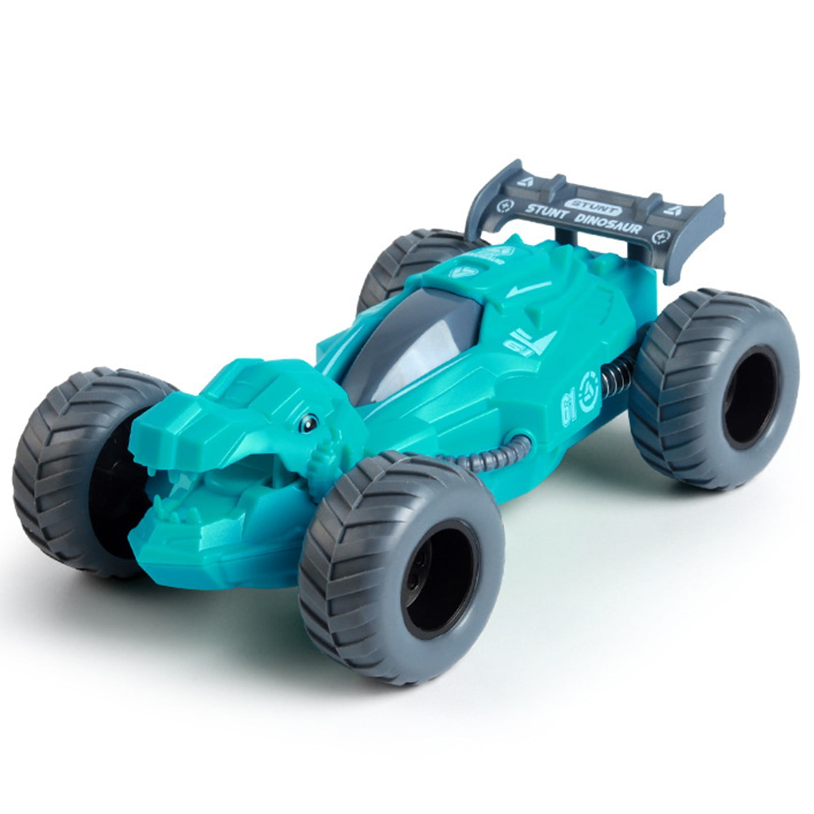 Dinosaur Inertial Power Car Toy 360 Rotation Movable Jaw Body Storage ...