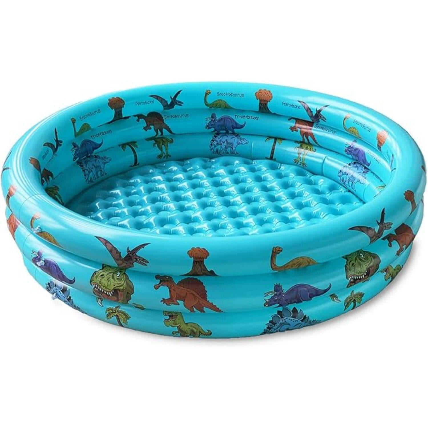 Dinosaur Inflatable Pool, Blow Up 3-Ring Round Play Center for Inside ...