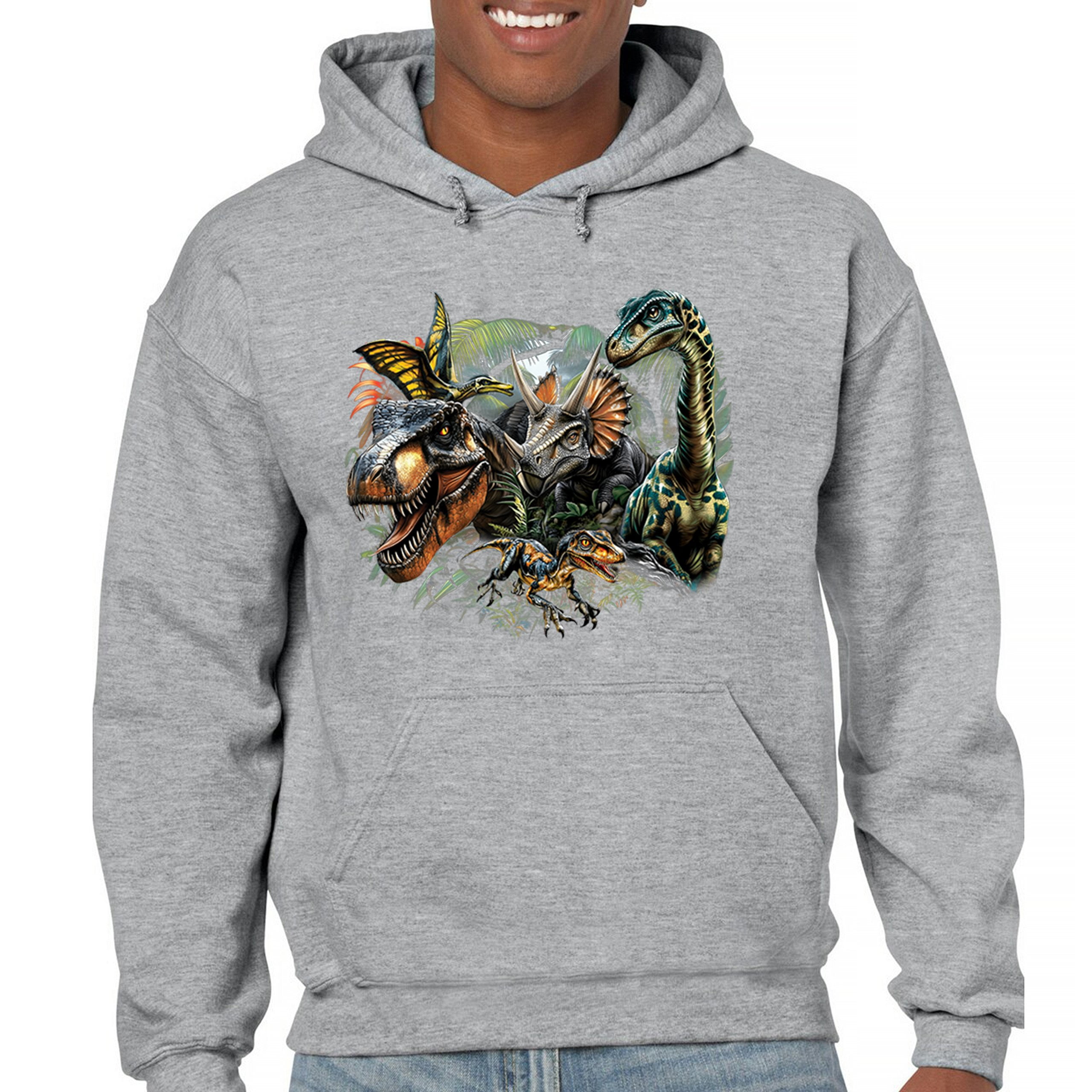 Dinosaur Jungle Sweatshirt T-Rex Triceratops Raptor Brachiosaurus ...
