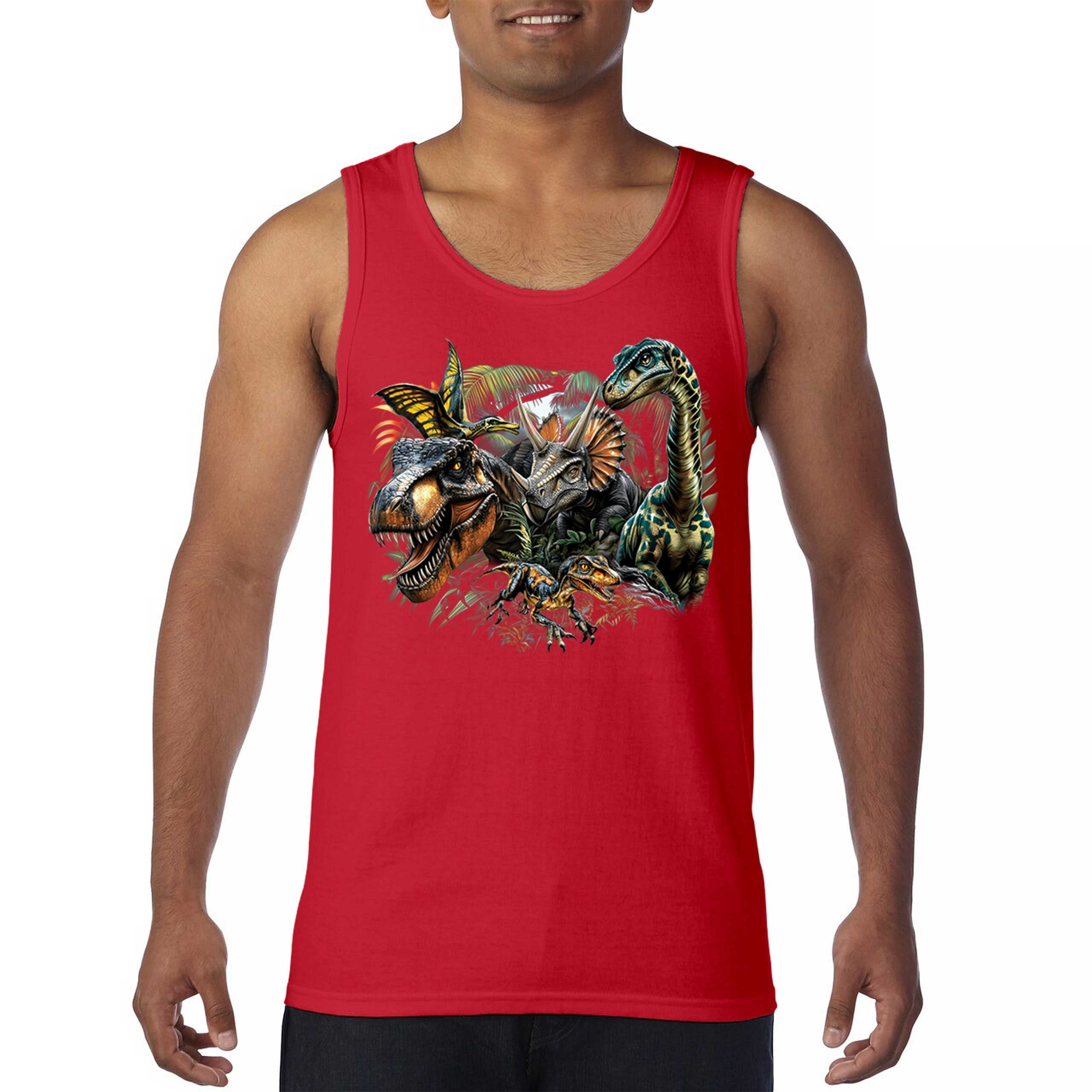 Dinosaur Jungle Tank Top T-Rex Triceratops Raptor Brachiosaurus ...
