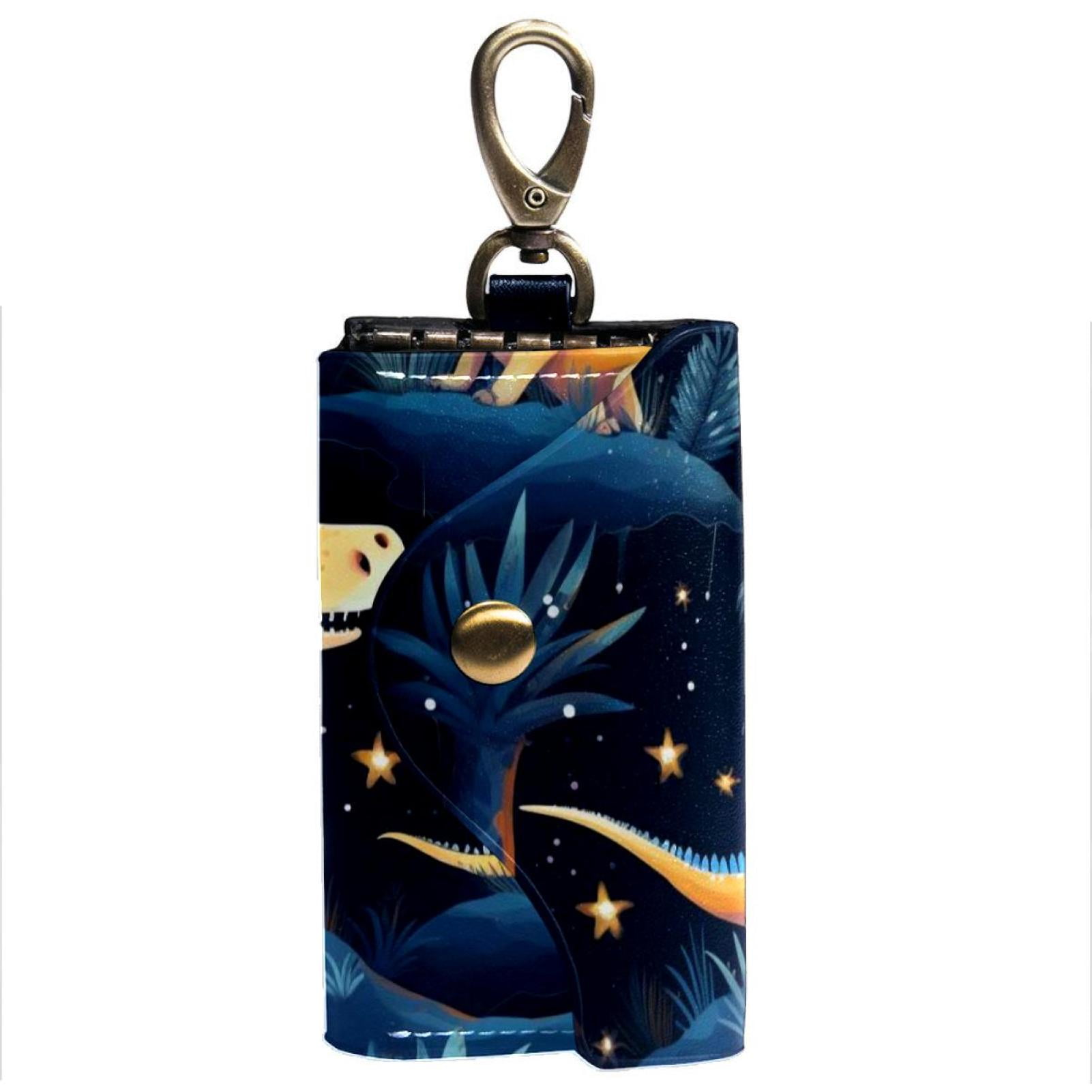 Dinosaur Key Organizer Case Card ID Holder Wallet with 6 Hooks and Side ...
