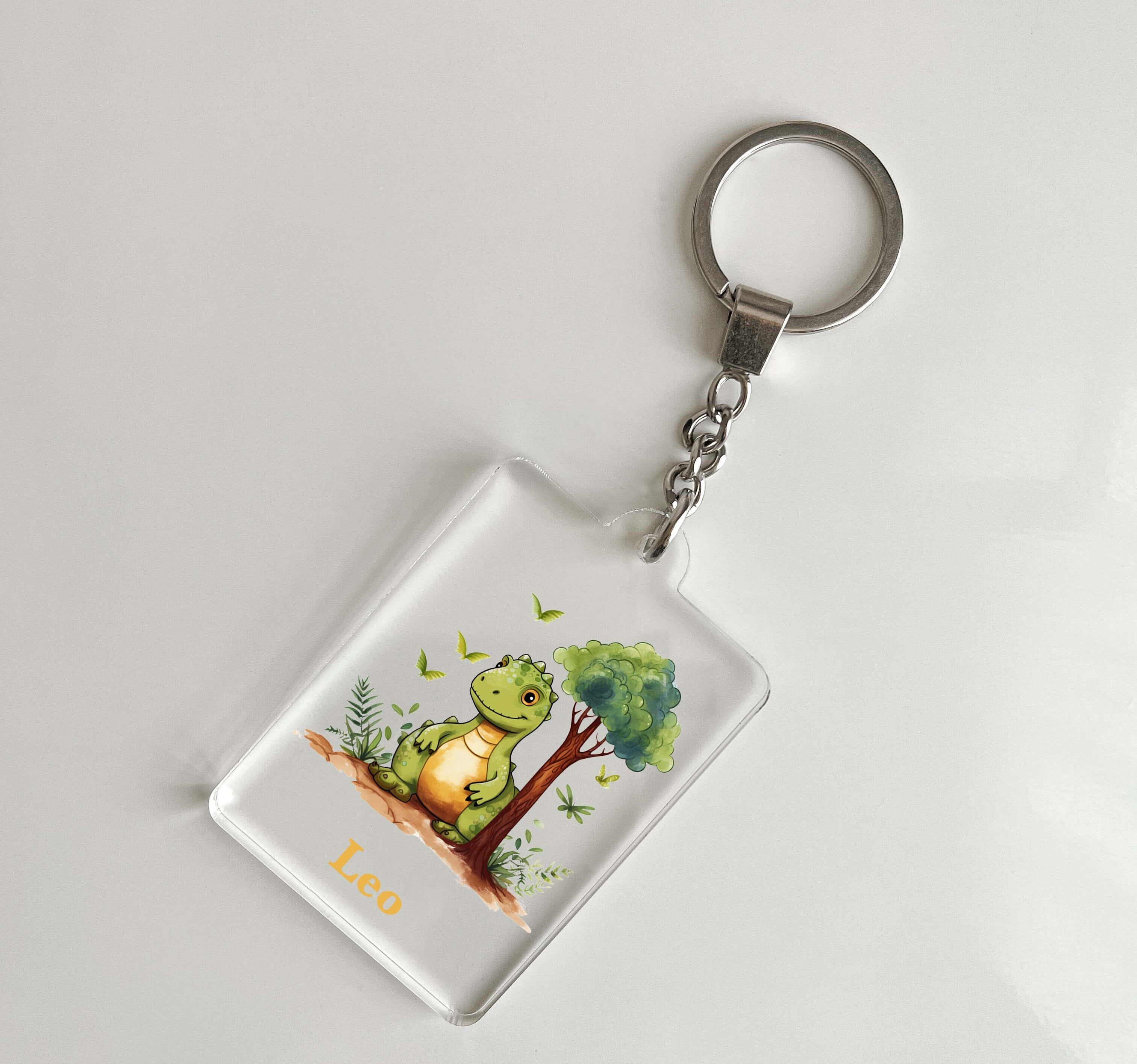 Dinosaur Keychain UV Printed With Your Name Key Chain Ring Keychains ...