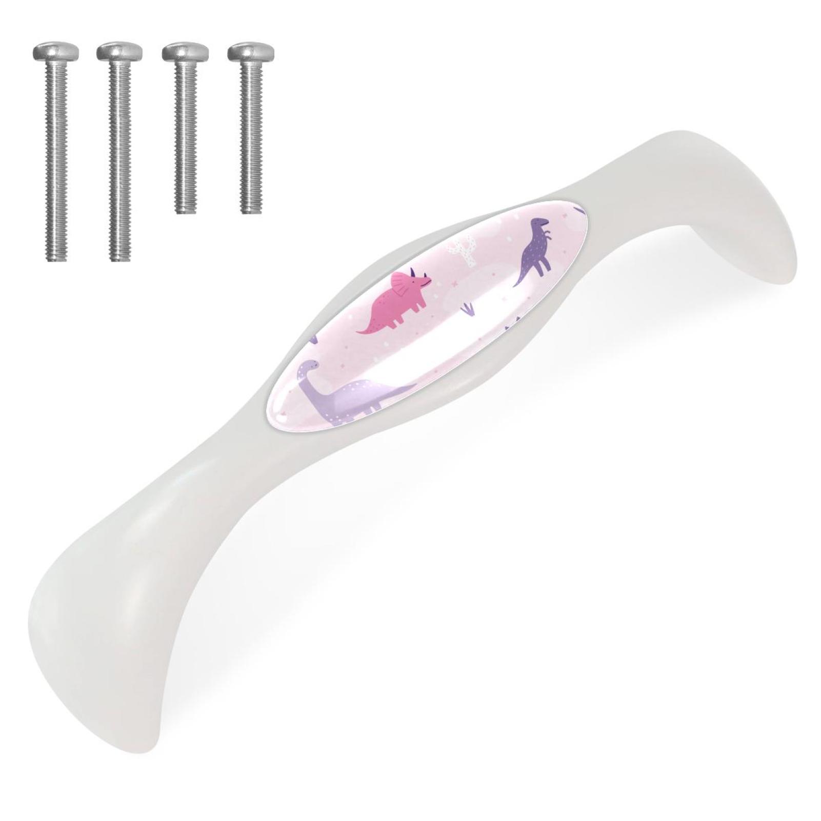 Dinosaur Knob 4 Pack Arched Drawer Pulls Crystal Glass White Knobs with ...