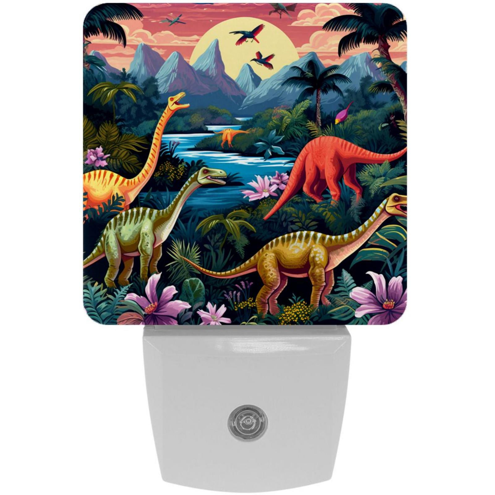 Dinosaur LED Square Night Lights - Modern Design, Soft Glow, Energy ...