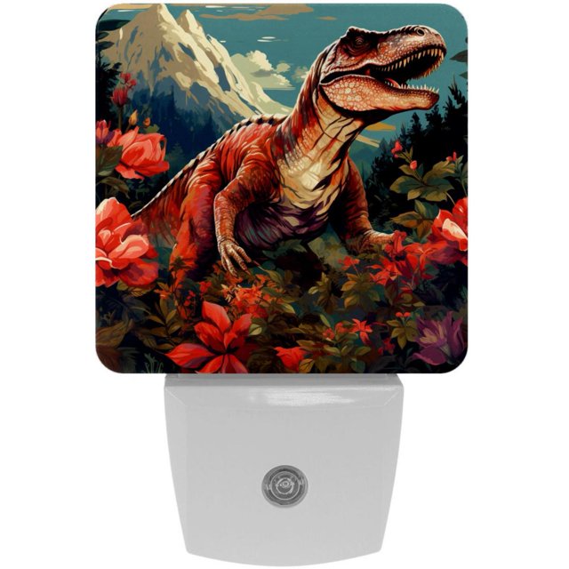 Dinosaur LED Square Night Lights - Modern and Versatile Plug-in ...