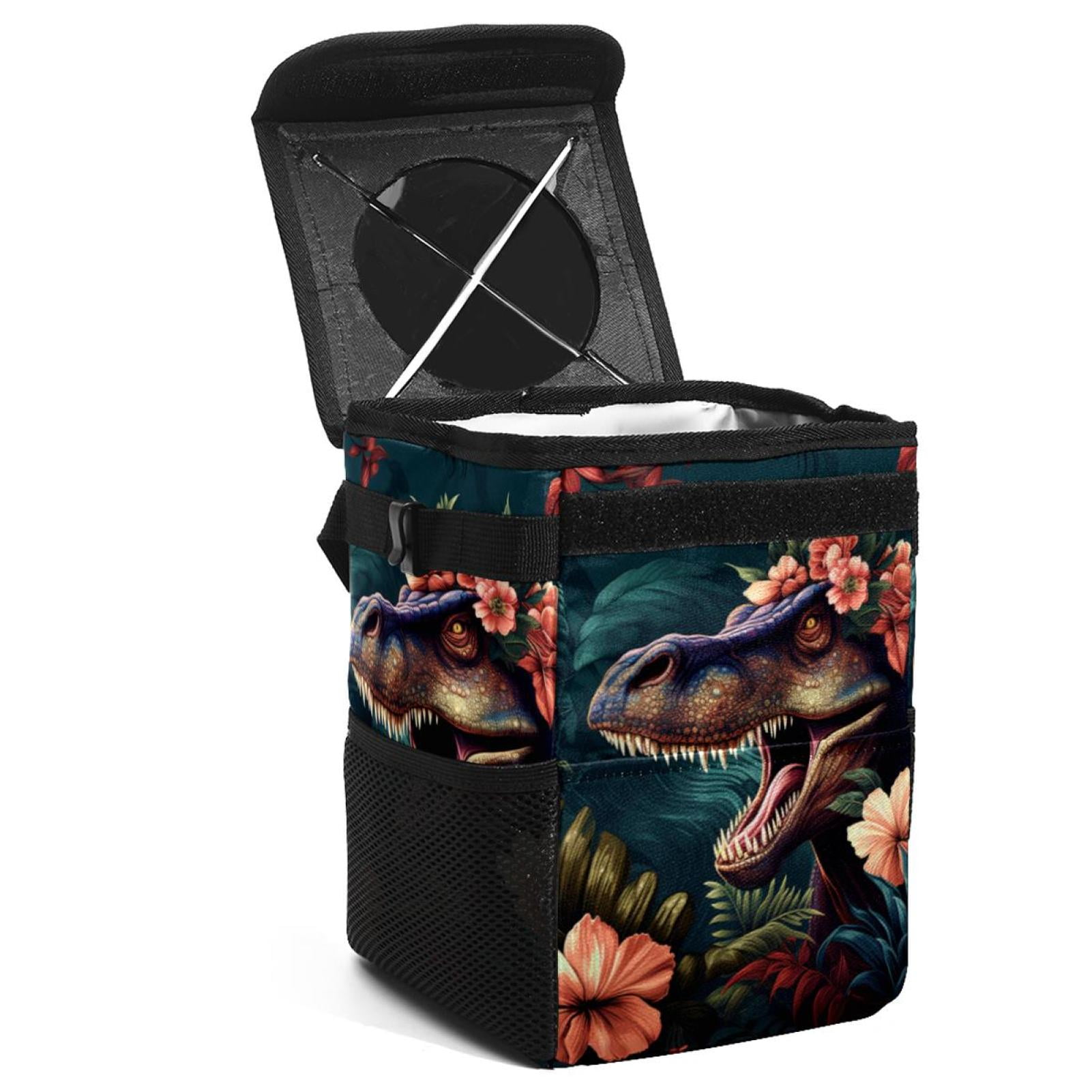 Dinosaur Leak-Proof Foldable Car Garbage Can with Lid and Hanging ...