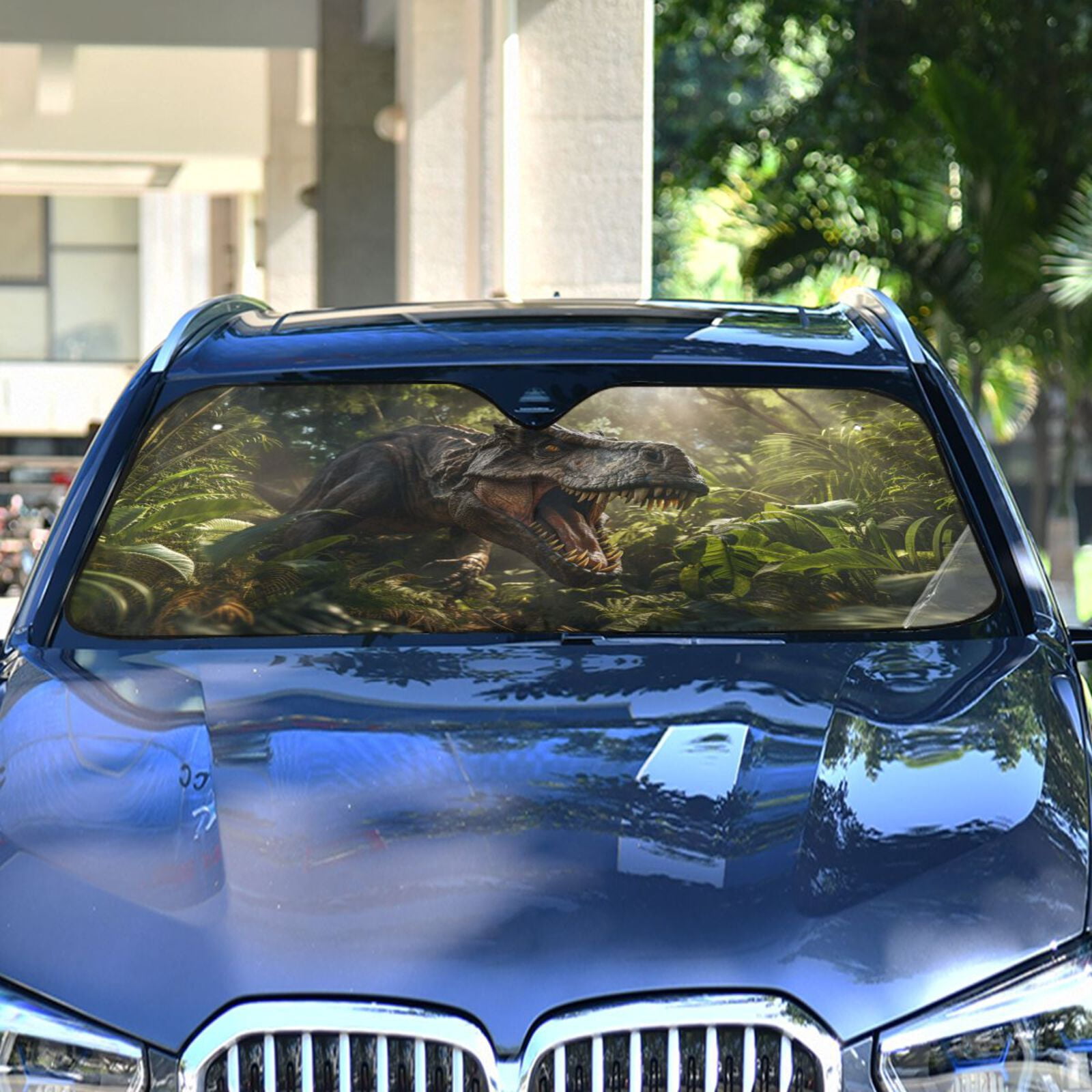 Dinosaur Leaves Trees Sunlight Automotive Front Car Windshield Sun ...