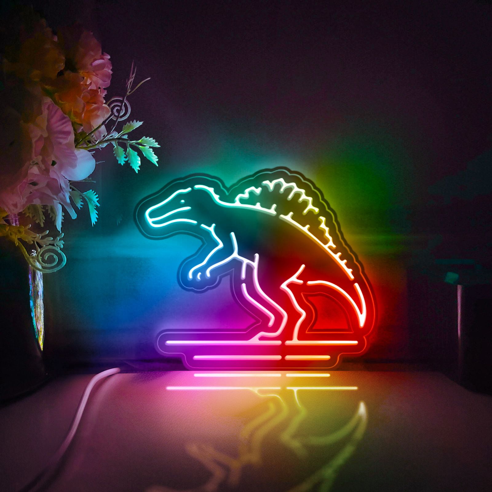 Dinosaur Led Light Box, Dimmable Neon-Like Light Signs USB Power for ...