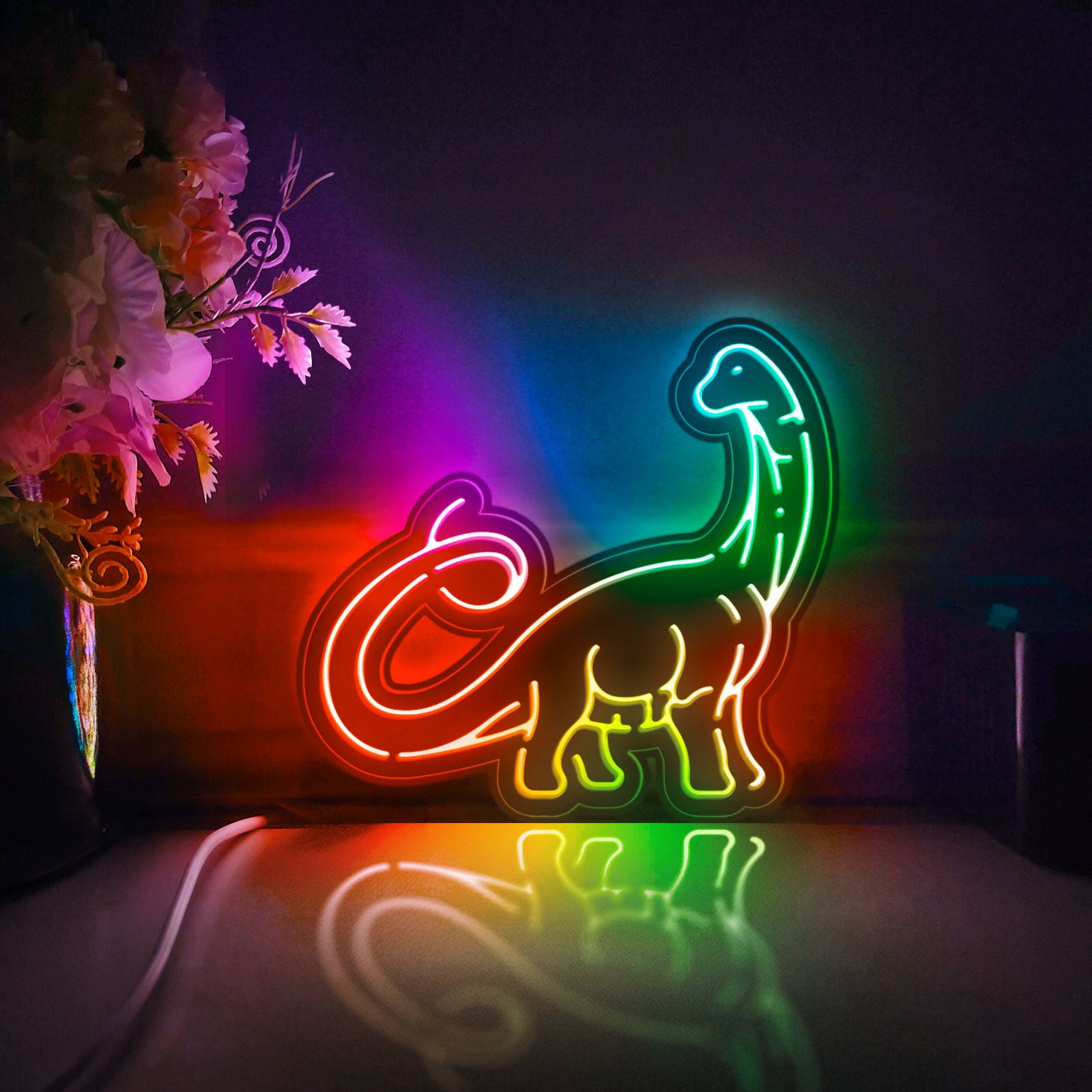 Dinosaur Led Light Box, Dimmable Neon-Like Light Signs USB Power for Wall Decor Bedroom ...