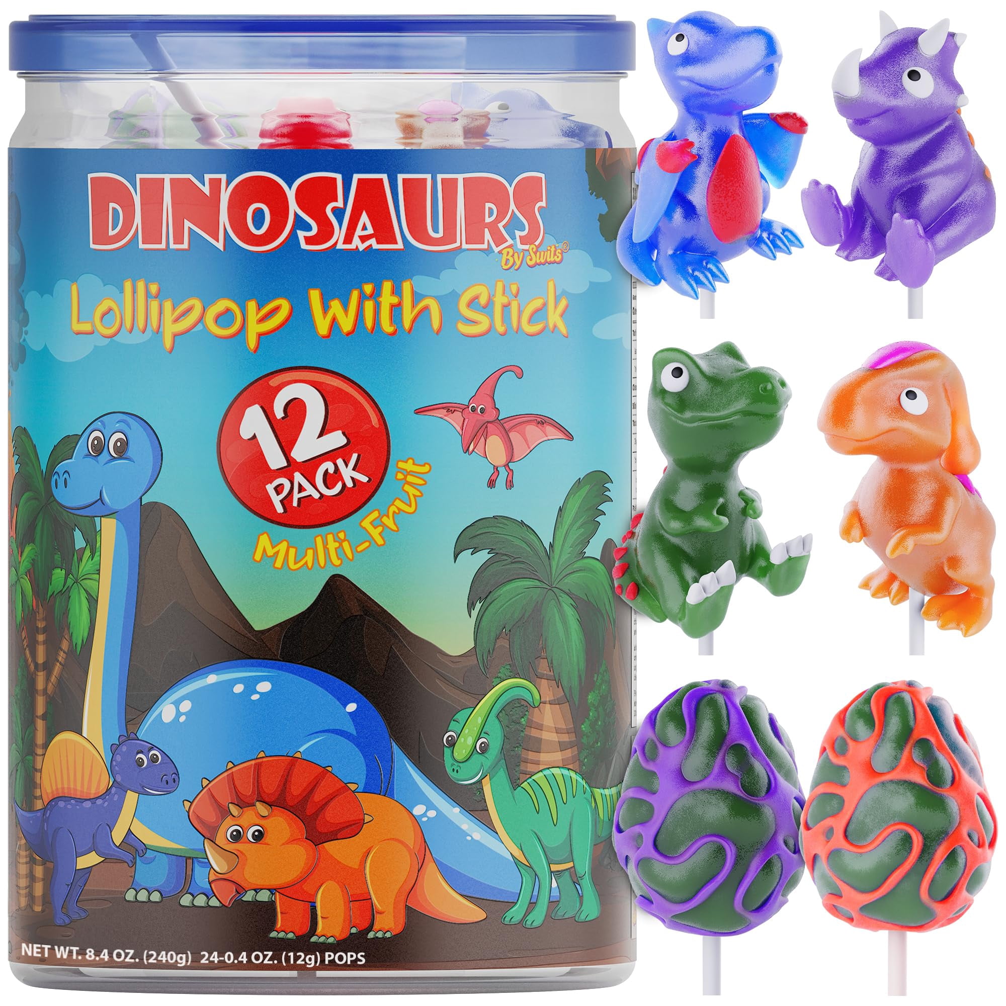 Dinosaur Lollipops 12pk- Dinosaur TGF4 Candy For Dinosaur Party ...