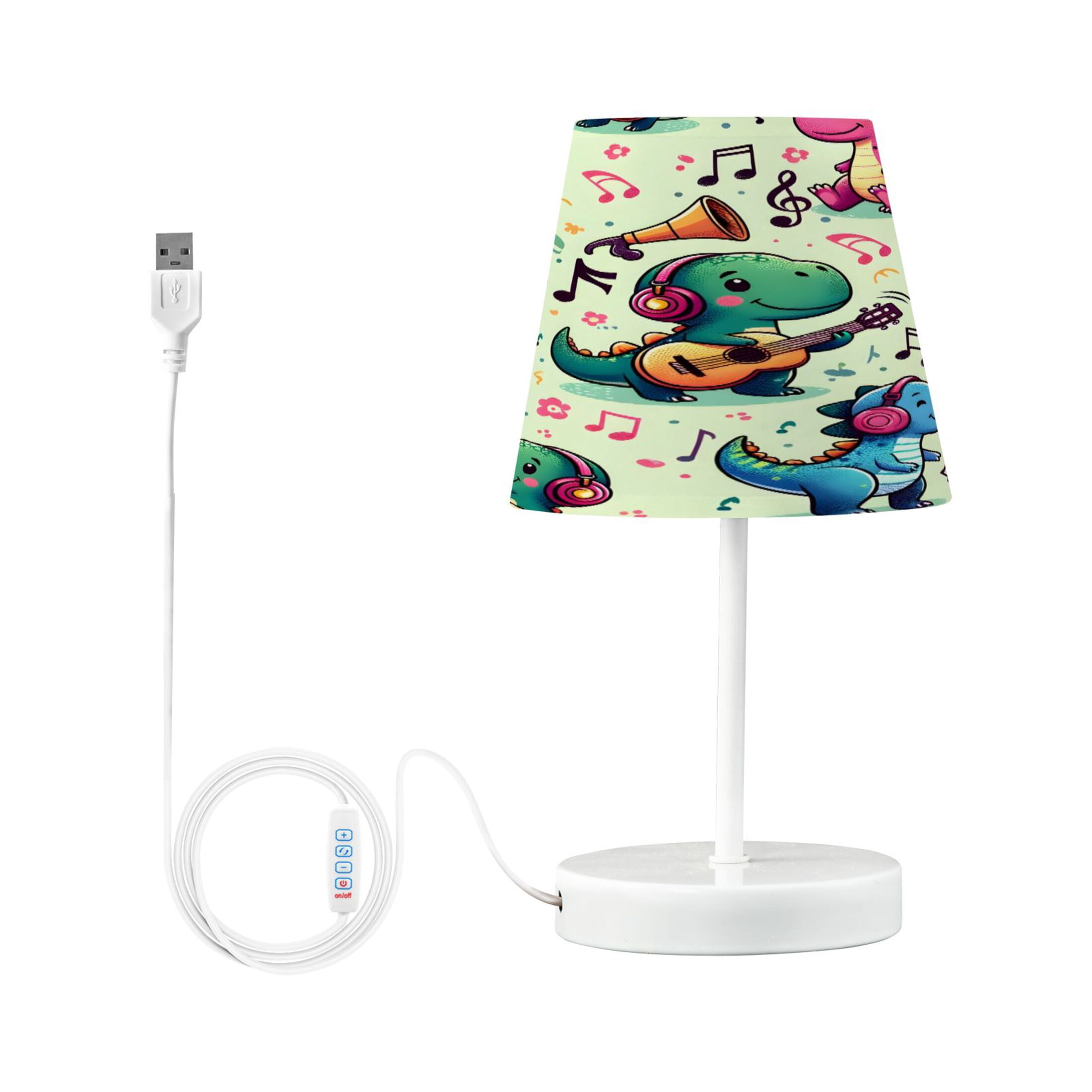 Dinosaur Love Music Desk Lamp LED Table Nightstand Lamps with 3 Color ...