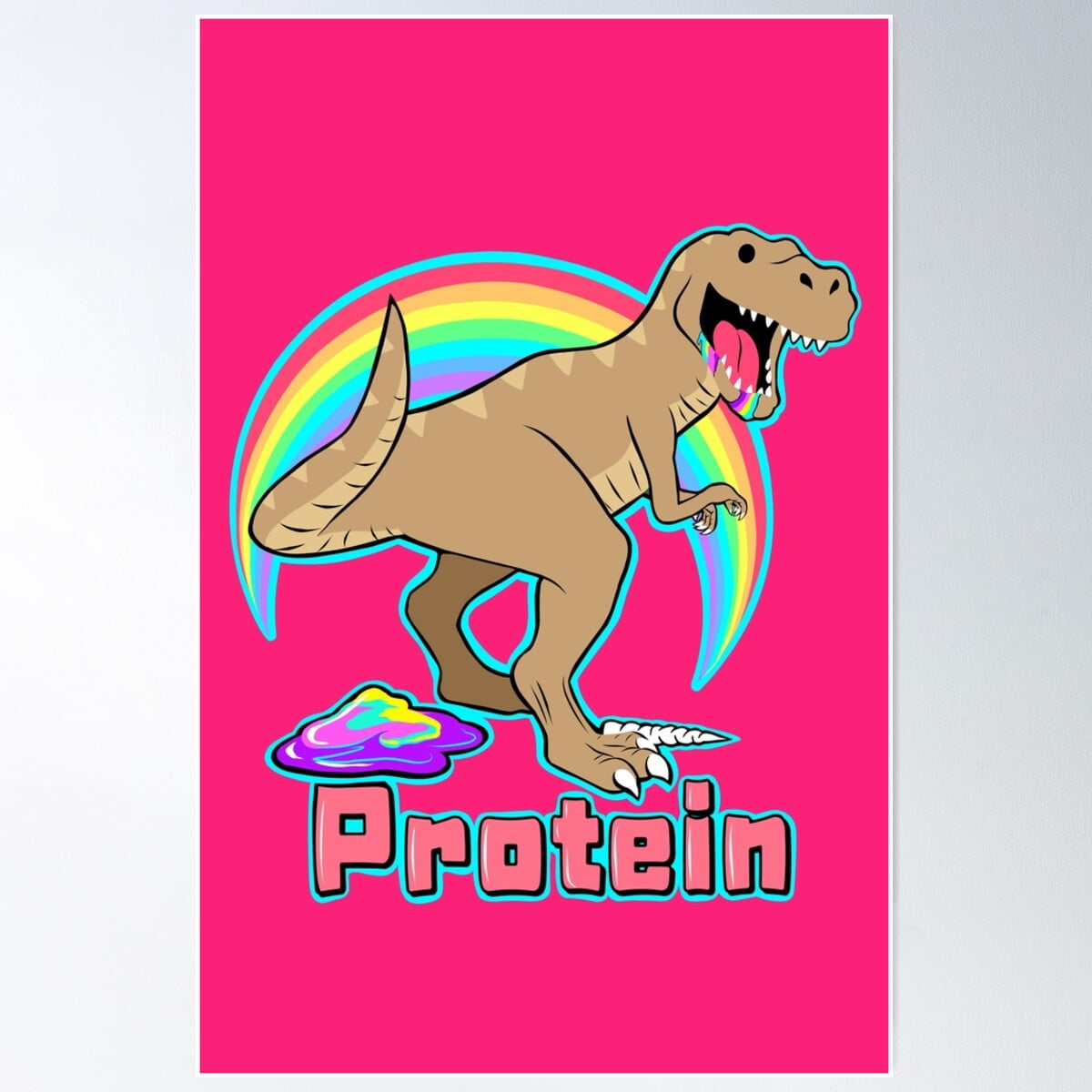Dinosaur Lover, T-Rex Funny, Protein Joke Poster Wall Art, Modern Wall ...