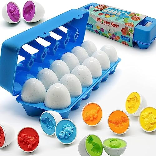 Dinosaur Matching Eggs for Toddlers – Easter Eggs Toy – 12PCS ...