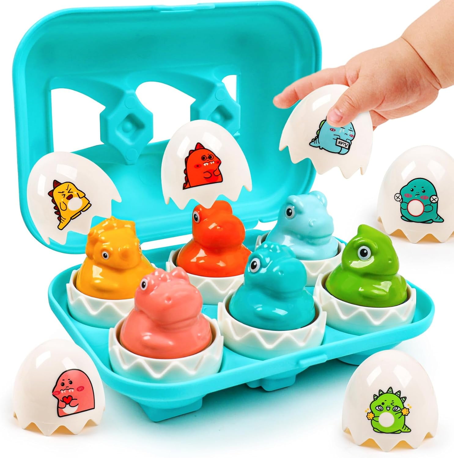 Dinosaur Matching Eggs Toys for Toddlers- Montessori Sensory Fun ...