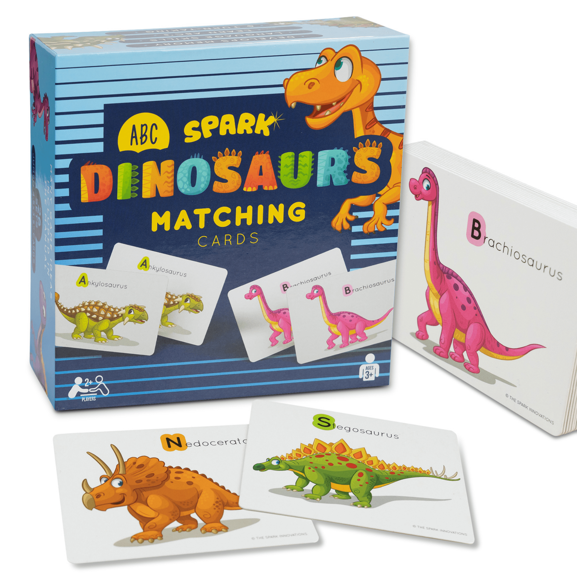 The Spark Innovations Dinosaur Matching Memory Game, ABC and Picture ...
