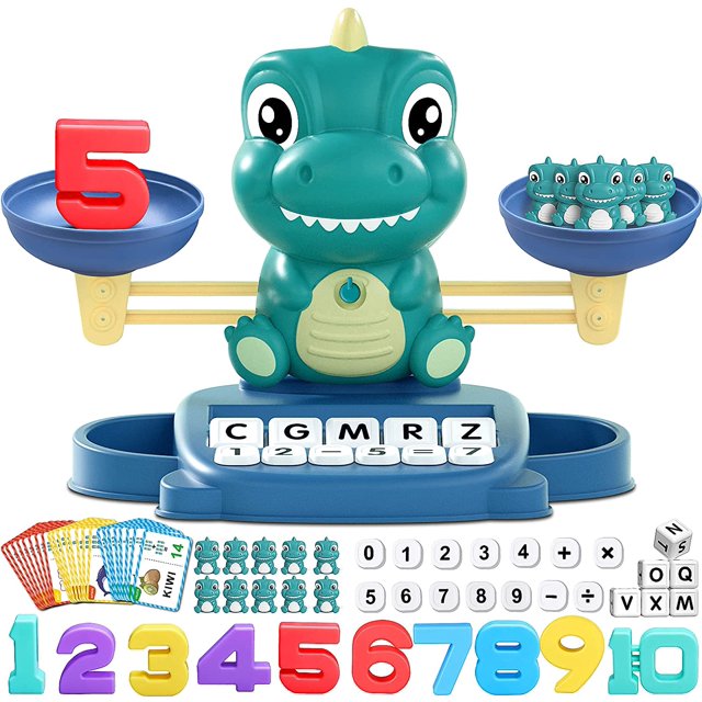 3-in-1 Dinosaur Learning Toy: Math & Letter Game for Kids Ages 3-5 ...