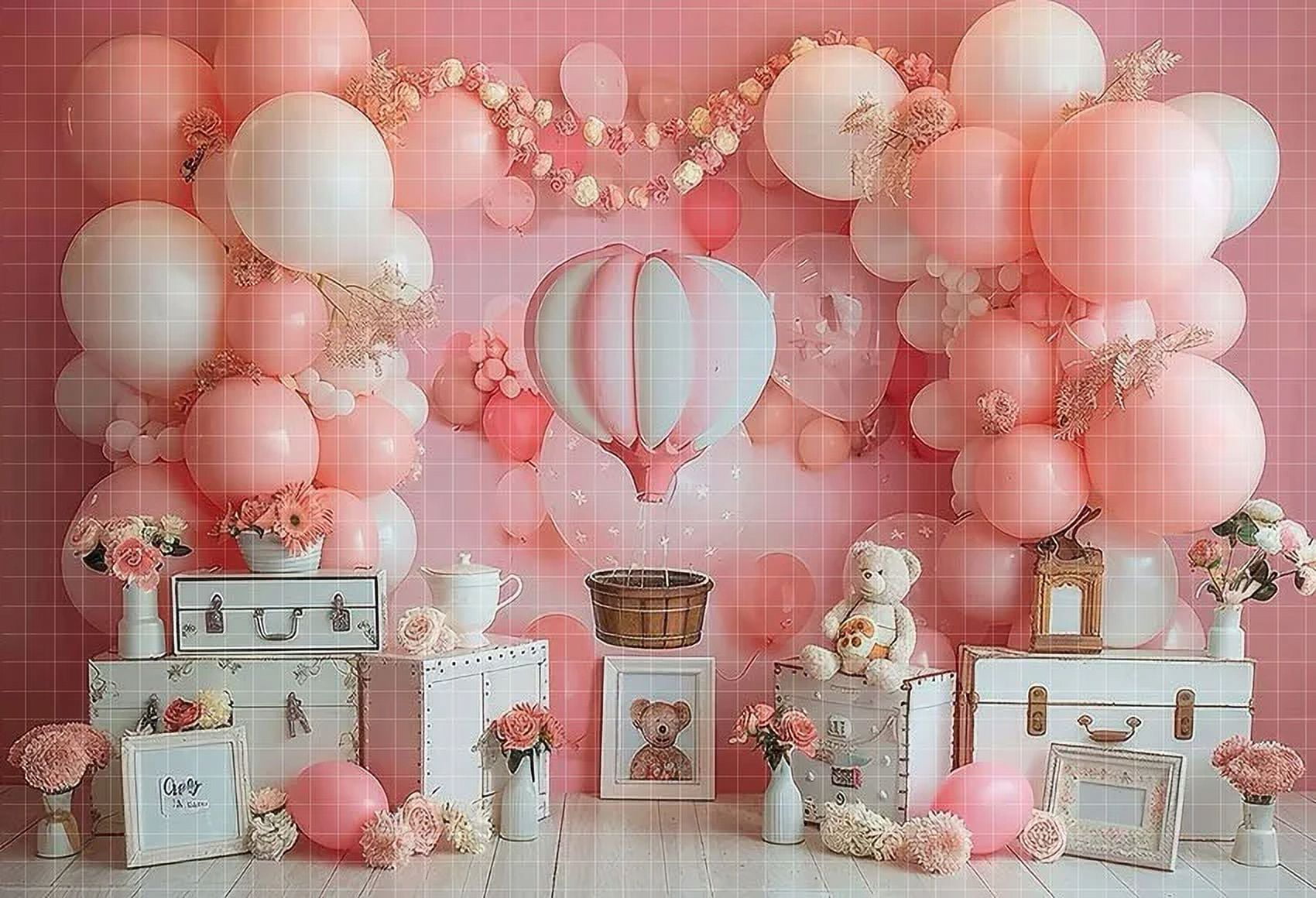 Dinosaur Mermaid Bear Balloon Kids Birthday Party Cake Smash Portrait r ...