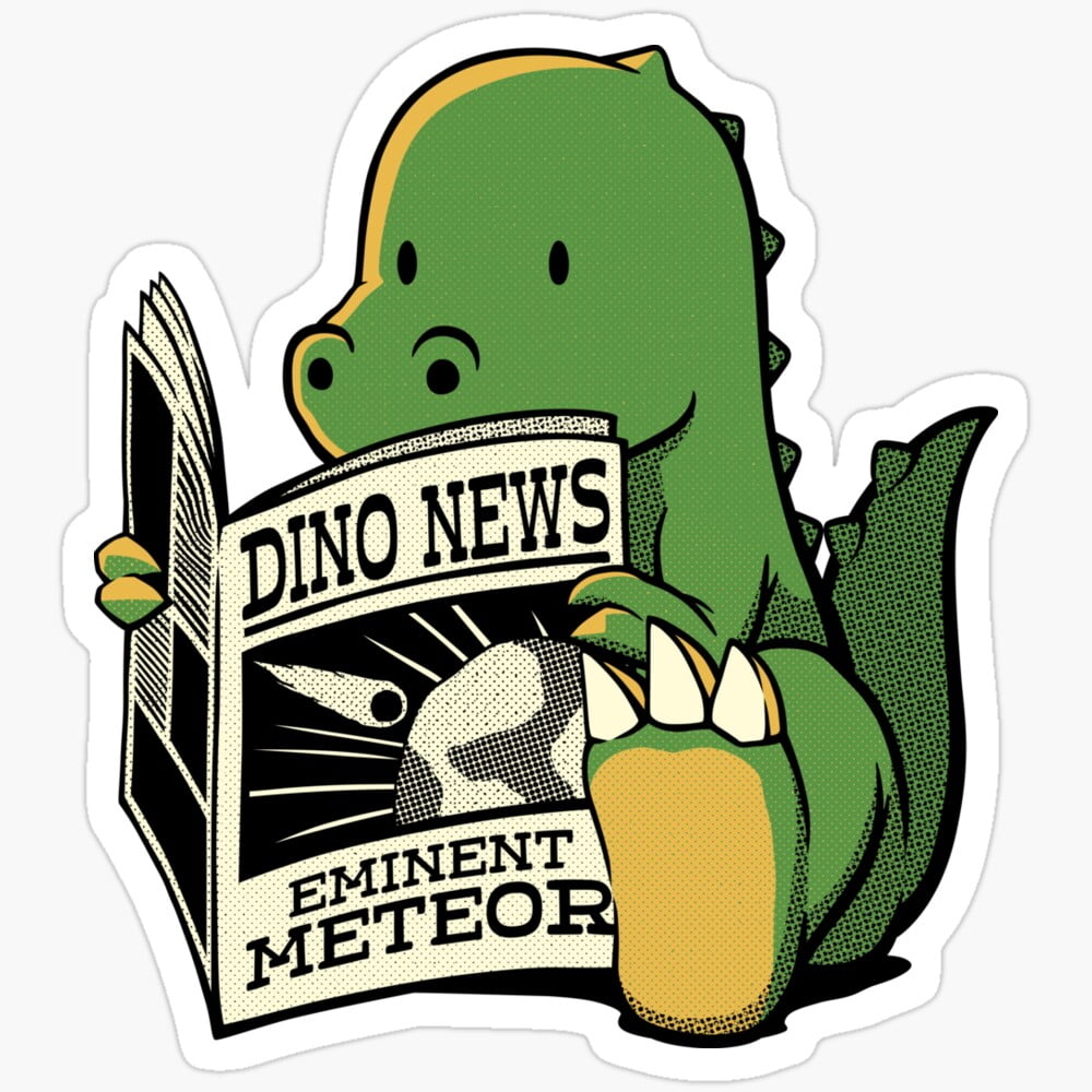 Dinosaur Meteor Jurassic News Sticker Phone Decal Water Bottle Stickers ...