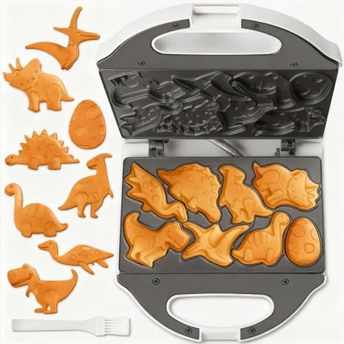 Dinosaur Mini Waffle Maker for Kids, Mini Pancake Maker Machine for ...
