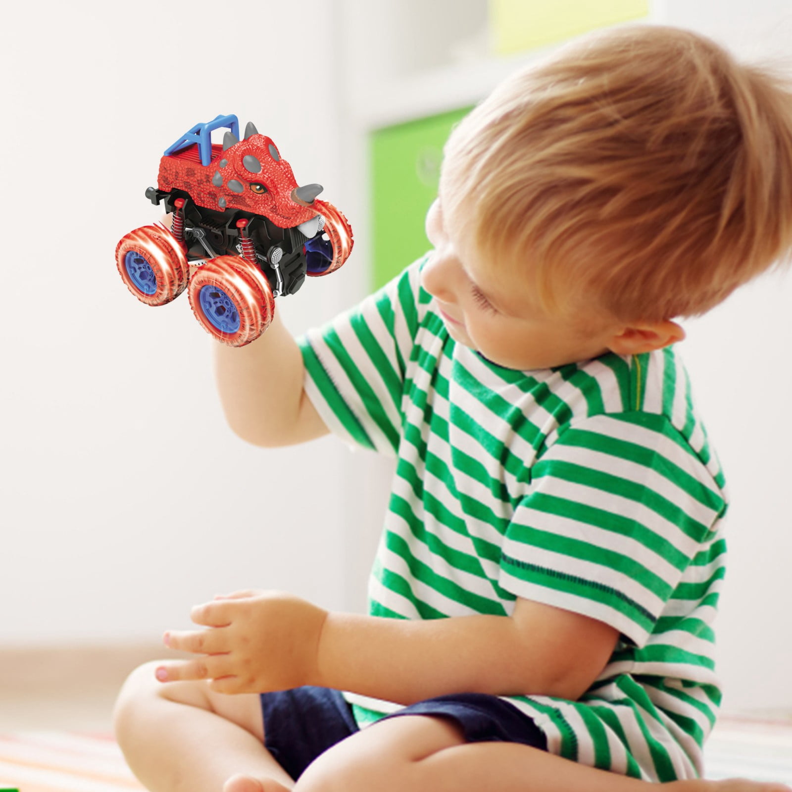 Dinosaur Monster Truck Toy for Kids - Mini Dino Truck with Big Wheels ...