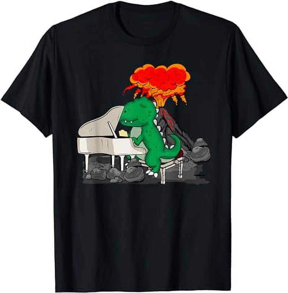 Dinosaur Music Lover Kids T Rex Grand Piano T-Shirt - Walmart.com