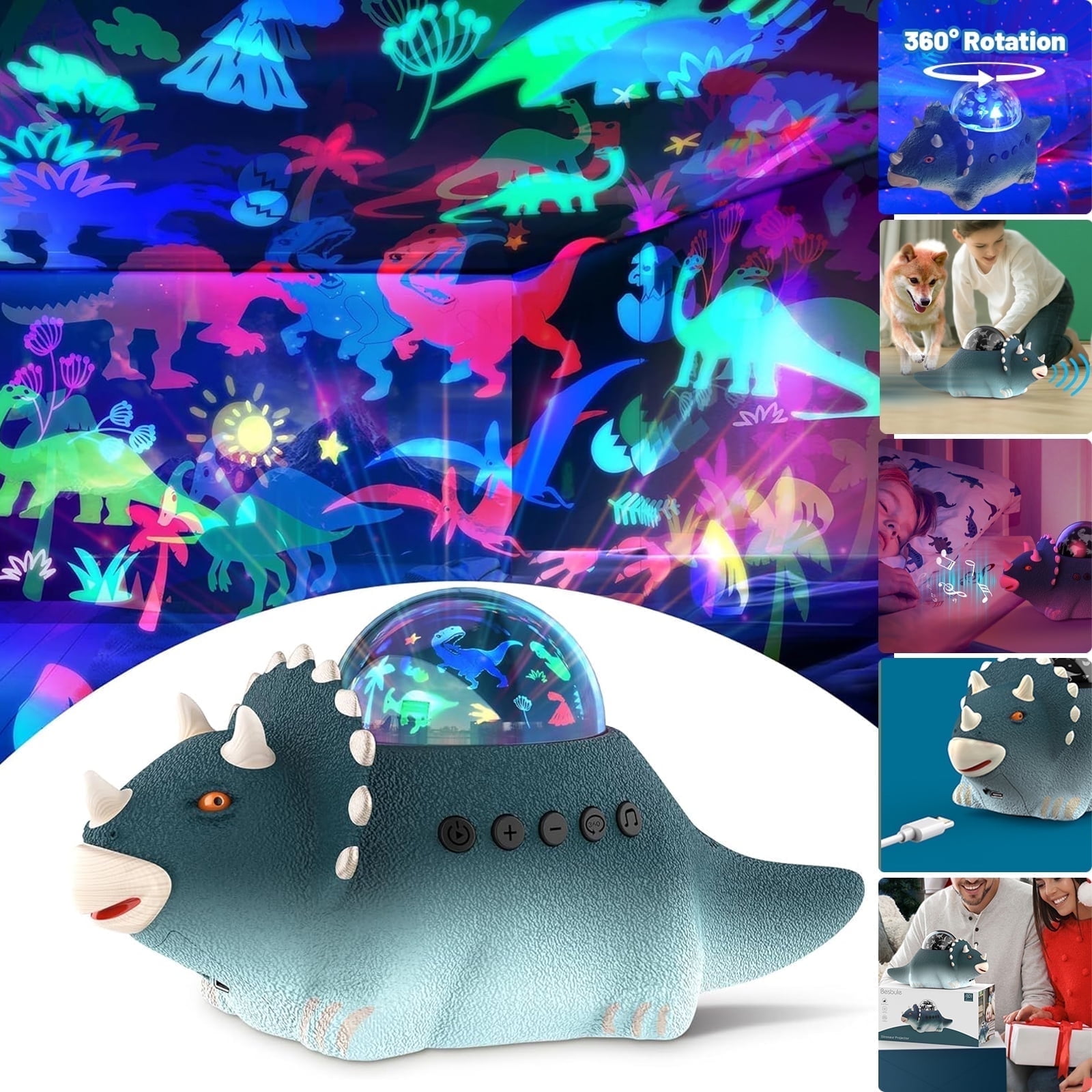 Baby Night Light Projector, Dinosaur Star Projector with 14 Kinds of ...