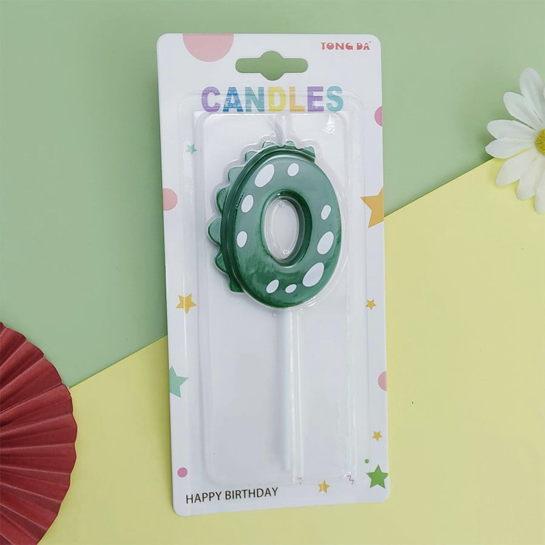 Dinosaur Number 0 Birthday Candle for Kids Cake 3D Themed Numeral ...