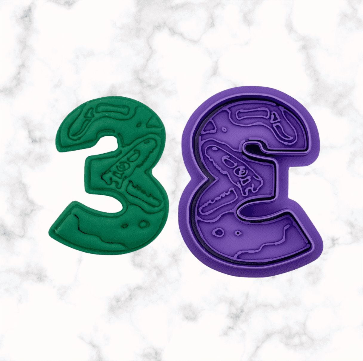 Dinosaur Number 3 Cookie Cutter and Stamp - Walmart.com