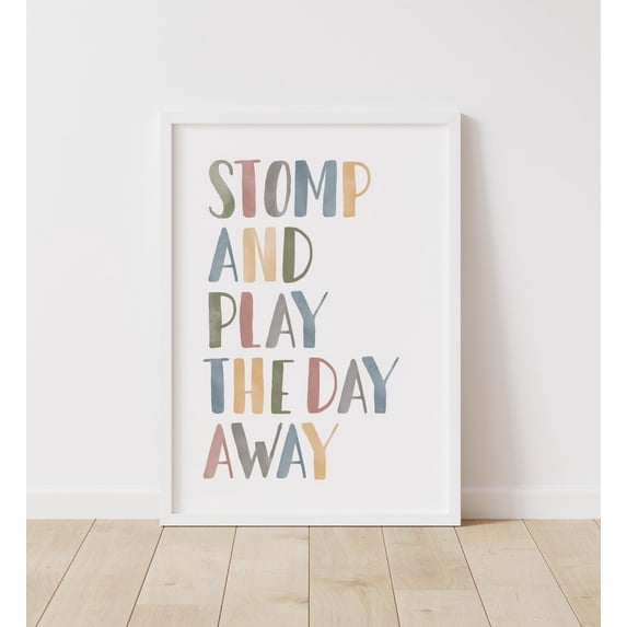 Dinosaur Nursery Decor Stomp And Play The Day Away Poster Wall Art Boys ...