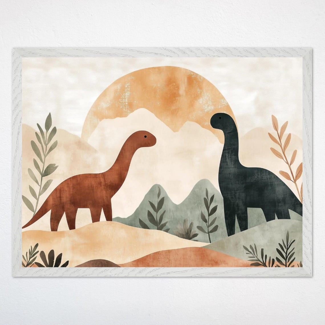 Dinosaur Nursery Wall Art, Earth Tone Dinosaur Decor, Gender-Neutral ...