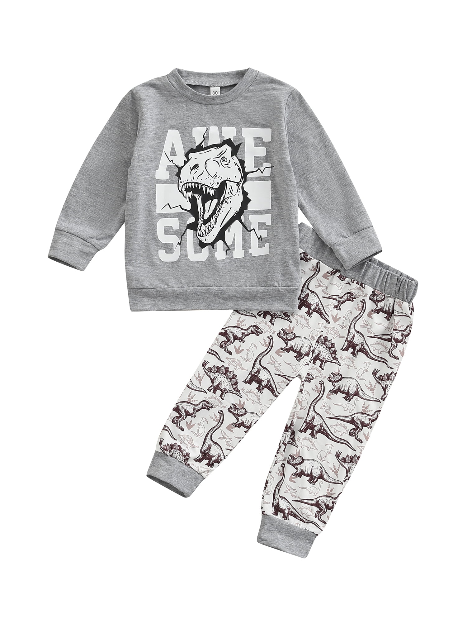 Dinosaur Pants Outfits for Toddler Boys, Kids Long Sleeve Top + Cartoon ...