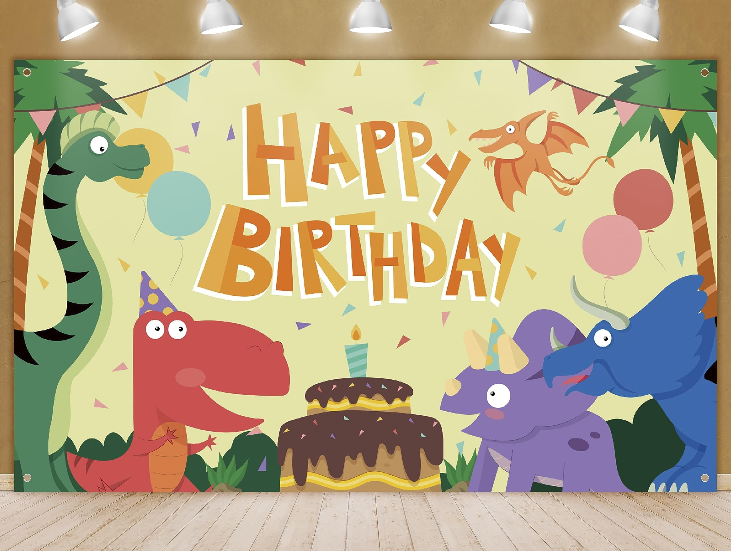 Dinosaur Party Backdrop - Dinosaurs Theme Studio Background Banner ...