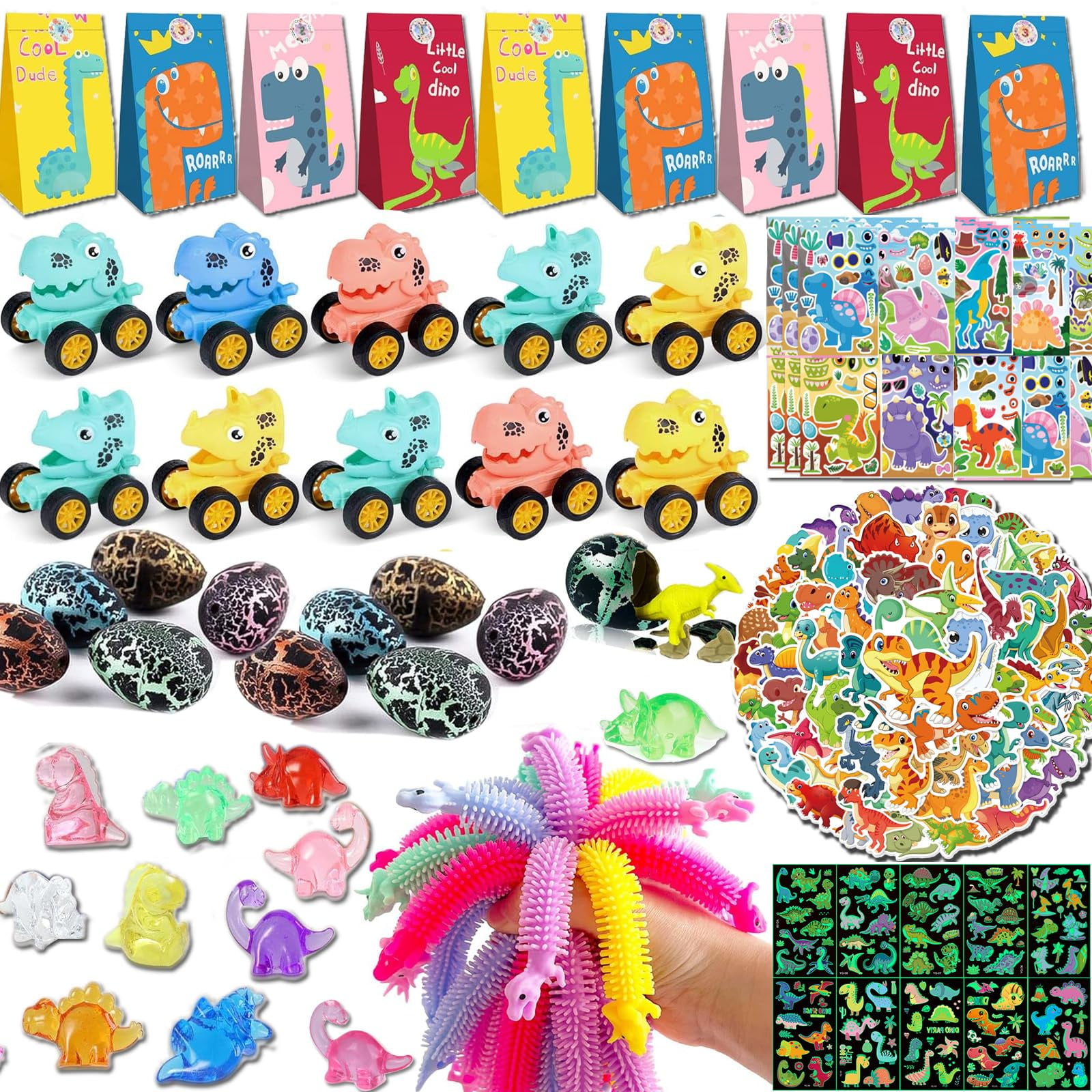 Dinosaur Party Favors For 10 Kids,140pcs Dinosaur Birthday Party ...