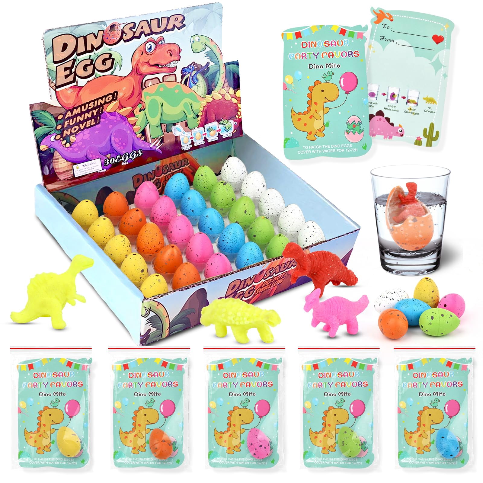 Dinosaur Party Favors,30ITSC Pack Hatching Dinosaur Eggs Dinosaur Toys ...