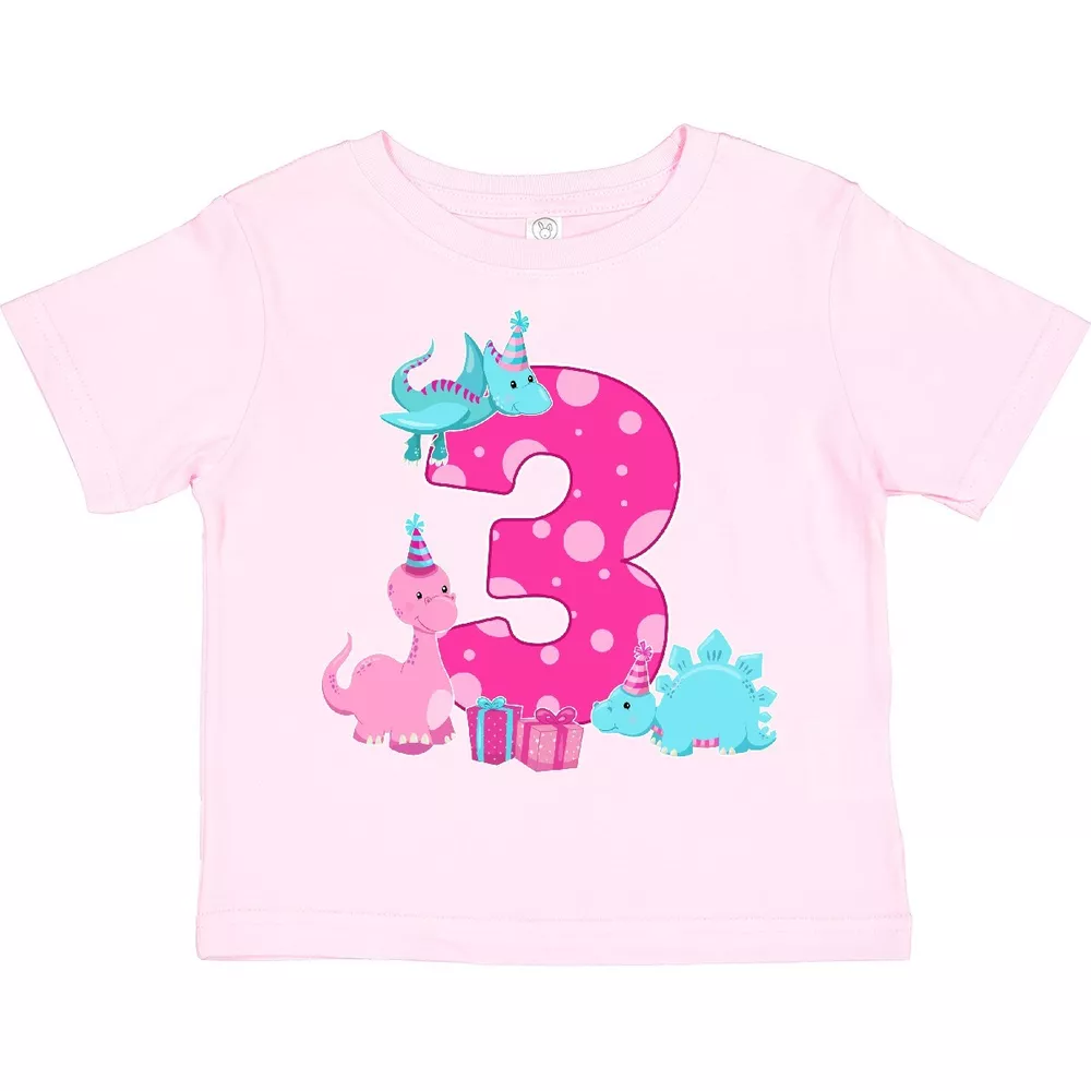 Dinosaur Party-Third Birthday Toddler T-Shirt Birthdays Third 3Rd Girl Baby Clothing, Cute Baby ...