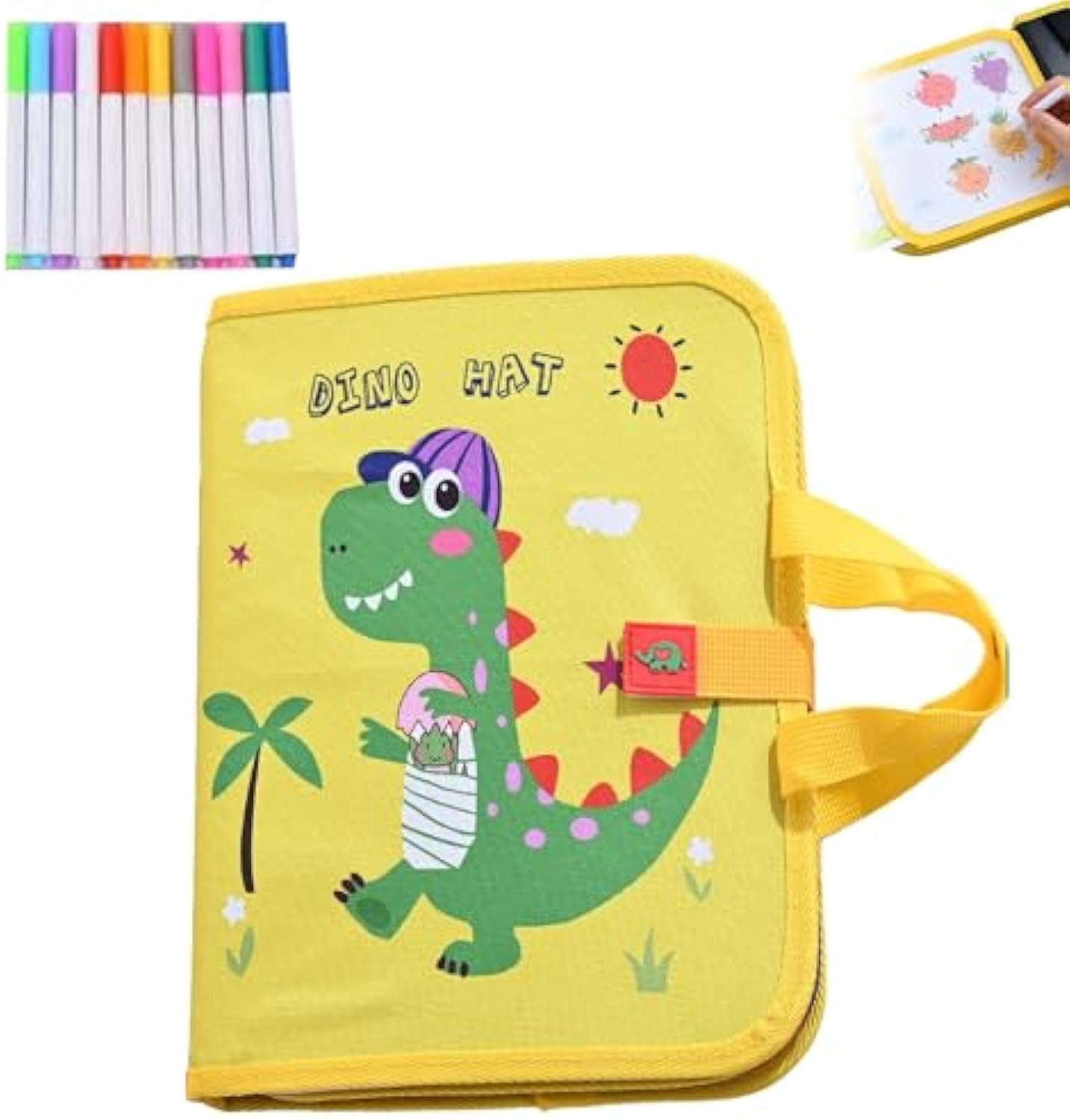 Dinosaur Pattern Erasable Coloring Graffiti Book Set, Portable Erasable ...