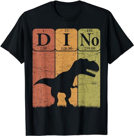 Dinosaur Periodic Table Elements T Rex Dino Paleontologist T-Shirt ...