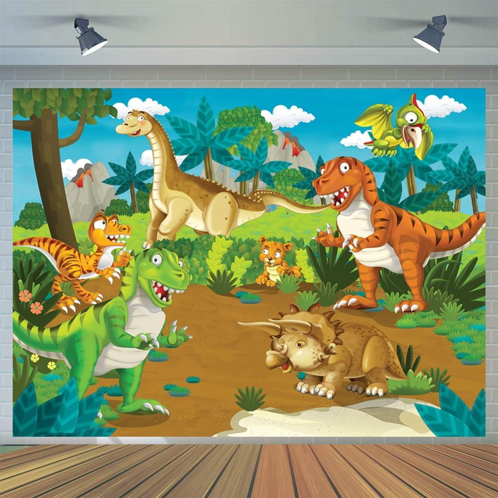 Dinosaur Photo Backdrop Dinosaur Park Theme Backdrop Dinosaur ...