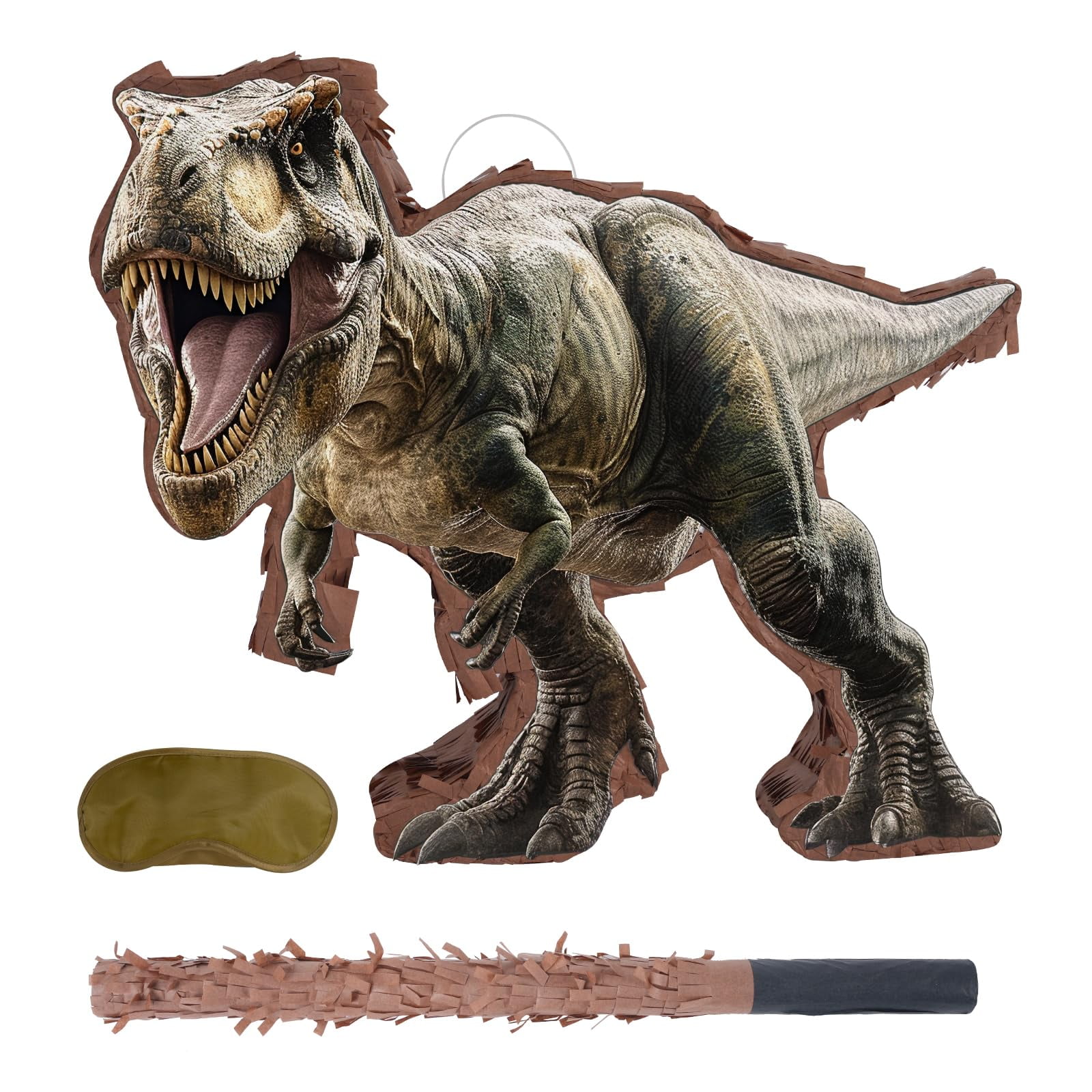 Dinosaur Pinata - Small Jungle Dinosaur Pinata with Blindfold and Bat ...