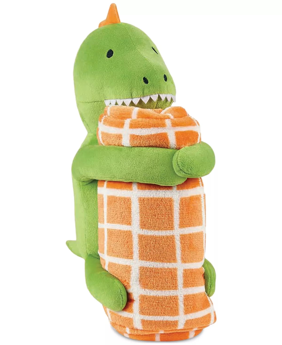 Dinosaur Plush 12" Stuffed Animal Pillow and Fleece Blanket Throw Set ...